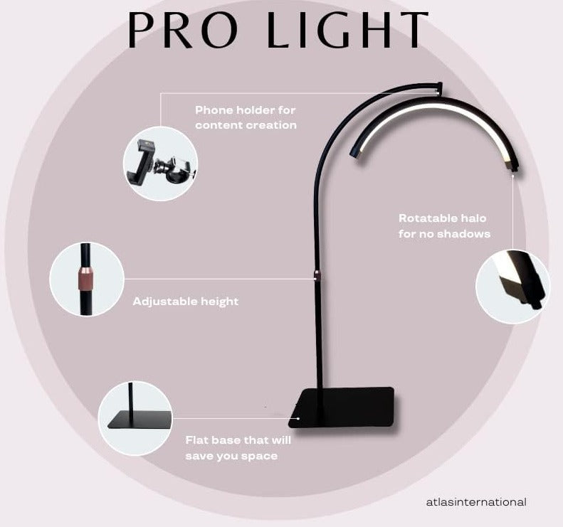 Half Moon Ring Light With Stand (Black) – Queen Nails & Beauty Supplies