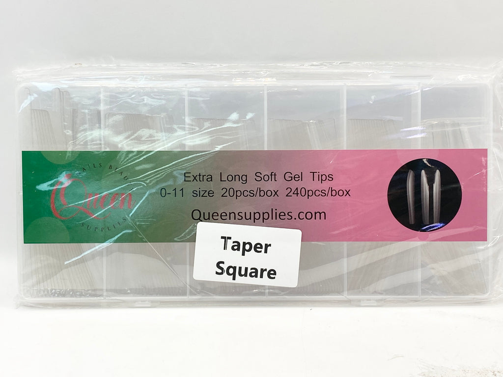 Queen - Full Cover Tips - Extra Long Taper Square 240pc – Queen Nails ...