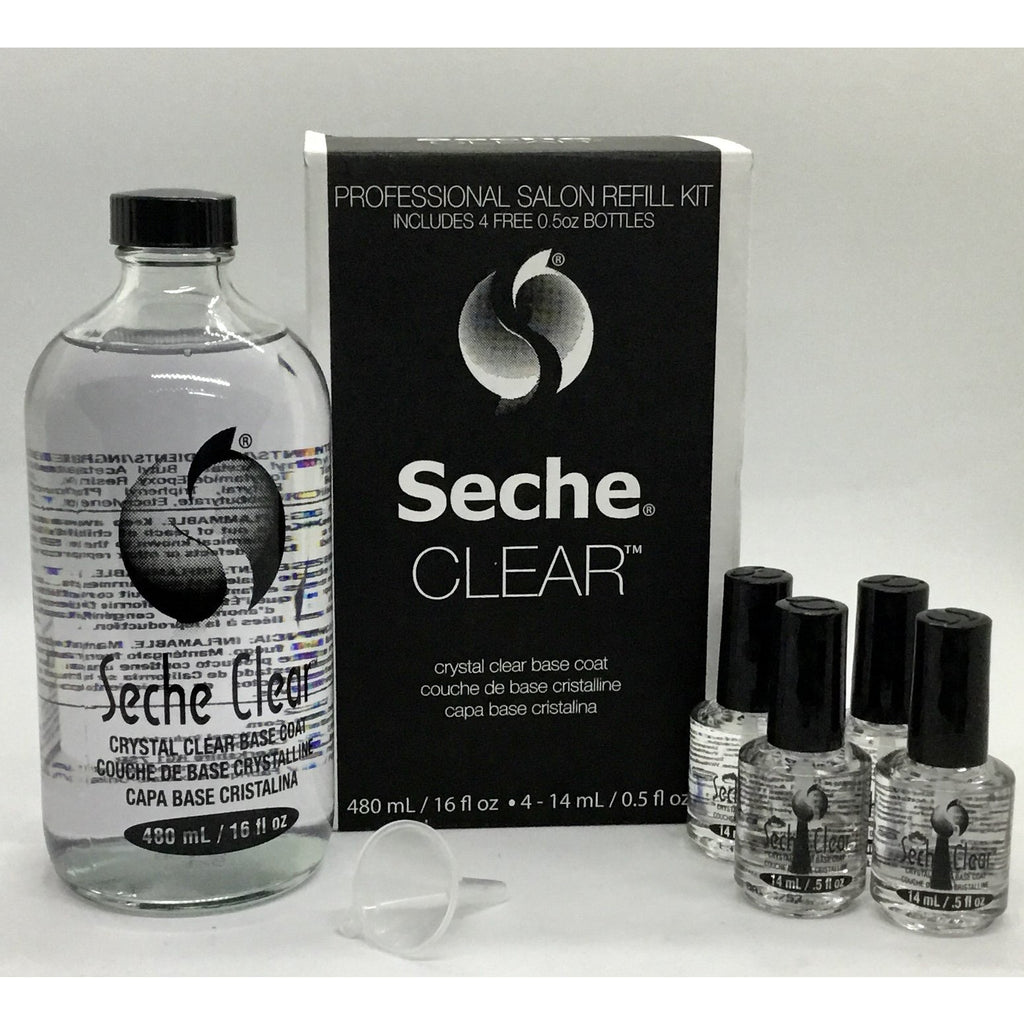 Seche - Clear - Crystal Clear Base Coat 16oz + 4 x .5oz – Queen Nails ...